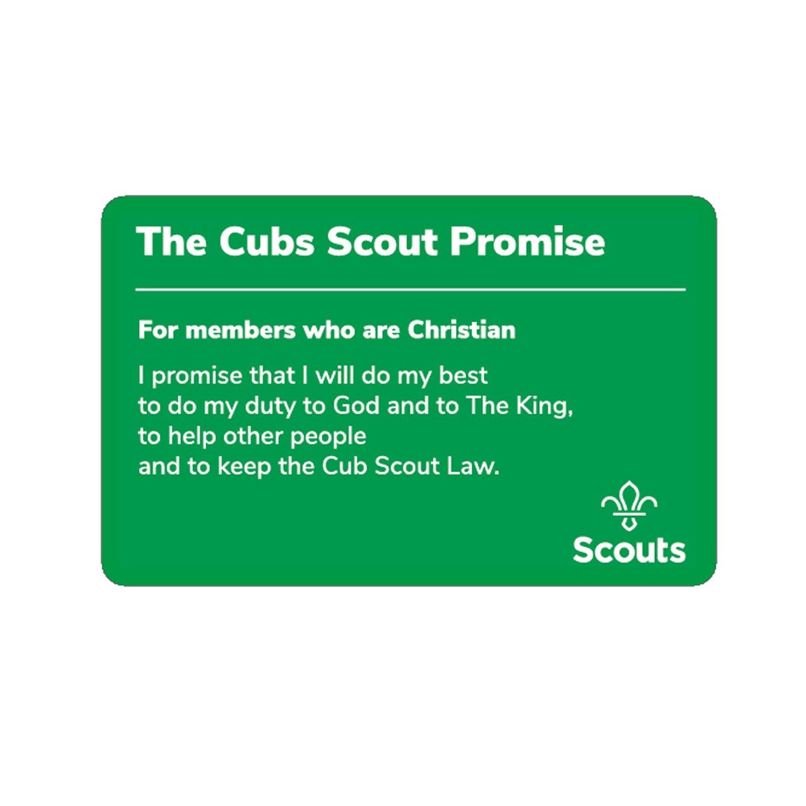 Promise Card Cub Christian | TreeTops Scout & Guide Store