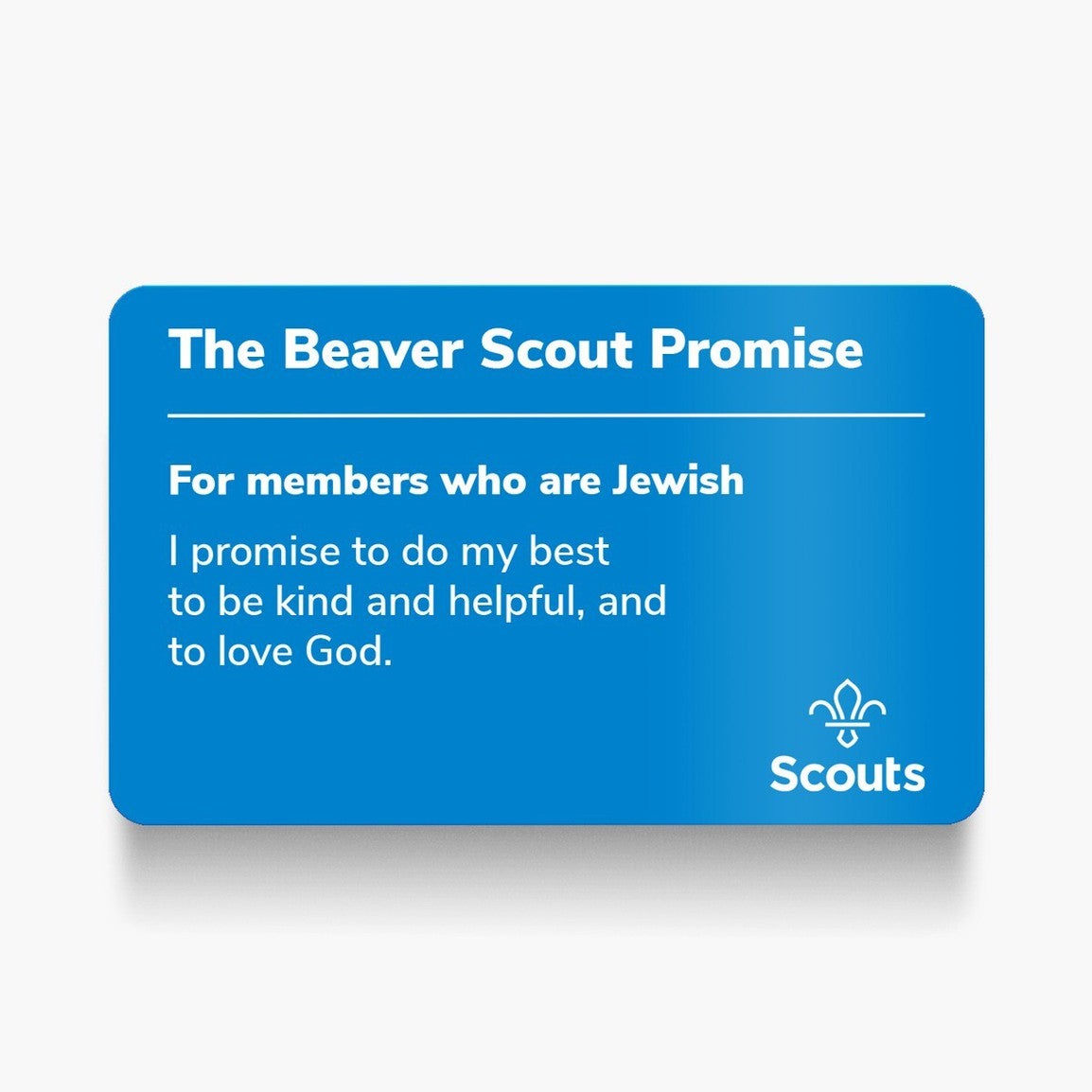 Promise Card Beavers Jewish | TreeTops Scout & Guide Store